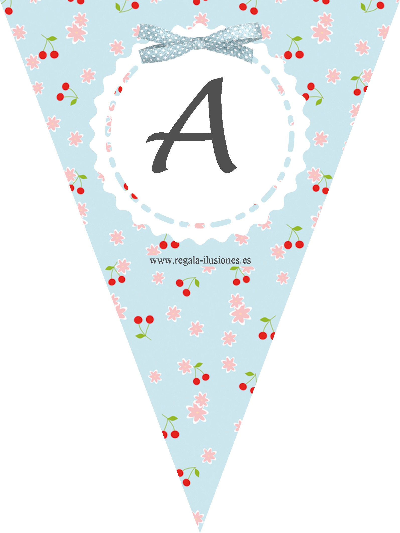 100 Banderín Letra Cerezas imprimible - Regala Ilusiones